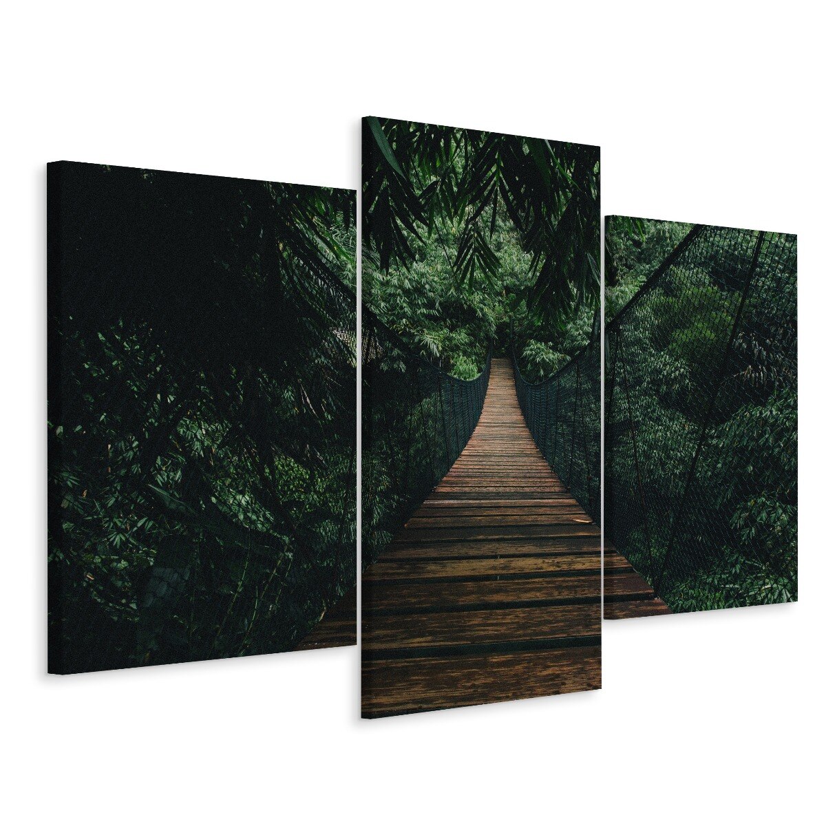 Set Tablou 3 Piese Triptic POD Padure Frunze Peisaj 3D 180cm x 120cm ...