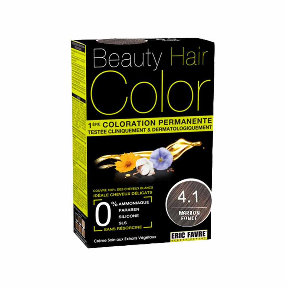 Vopsea de par Beauty Hair Color, 4.1 Castaniu Inchis, 160 ml - eMAG.ro