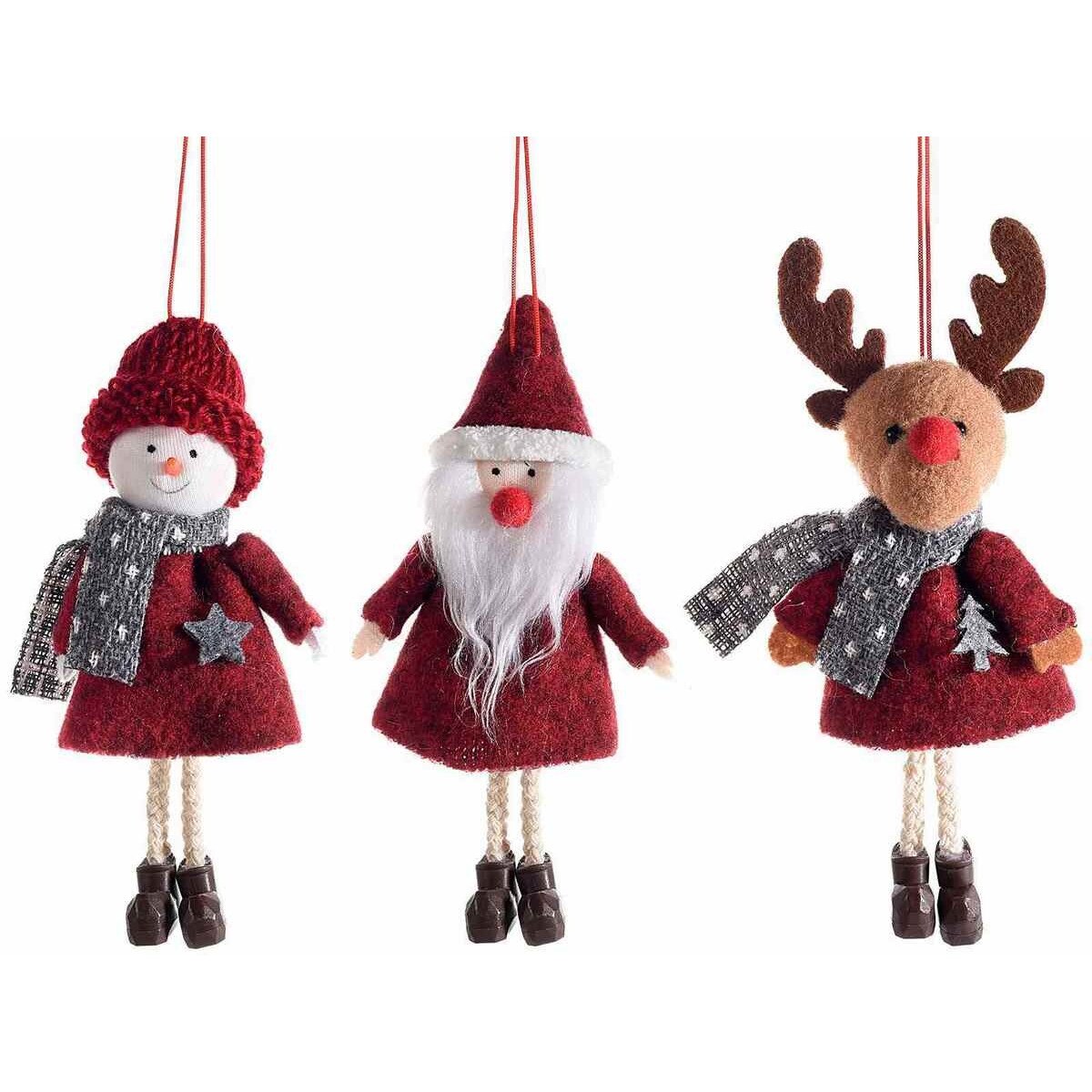 Set 3 ornamente brad din textil visiniu 7x4x16 cm - eMAG.ro