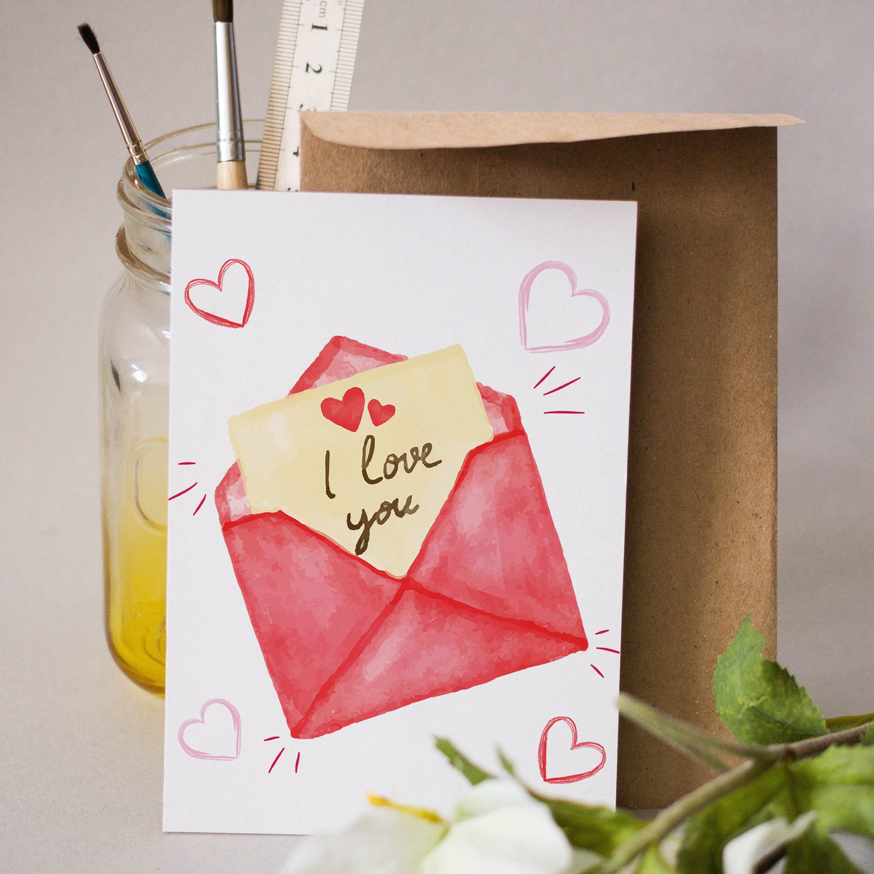 Поздравителна картичка с плик, висококачествена текстурирана хартия ...