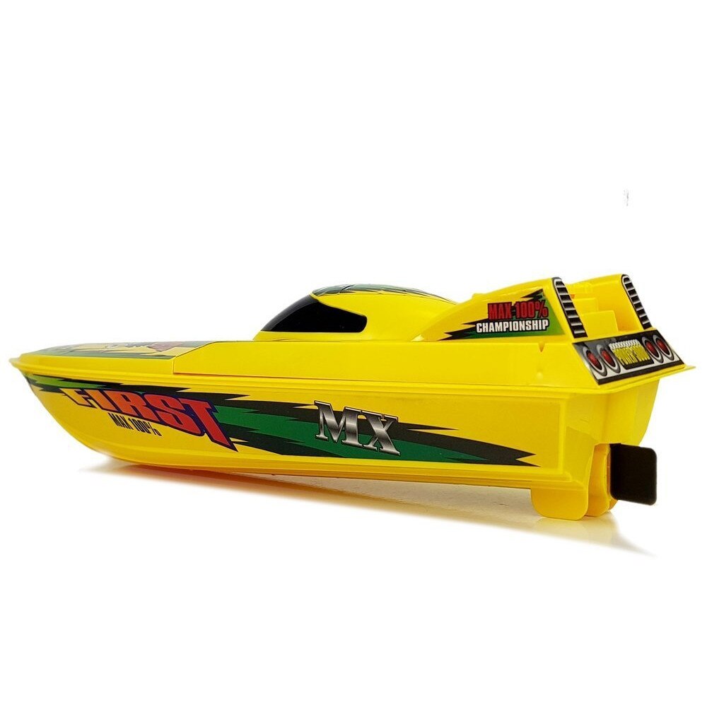 Barcutza cu motor pentru copii, Lean Toys, Galben, 40cm - eMAG.ro