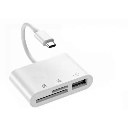 Card reader, 3 in 1, USB-C, Alb - eMAG.ro