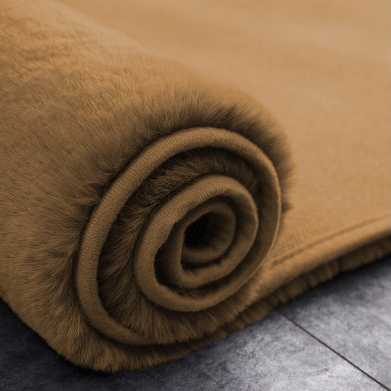 Covor Strado Rabbit 60x90, dreptunghi moale de plus, Caramel - eMAG.ro