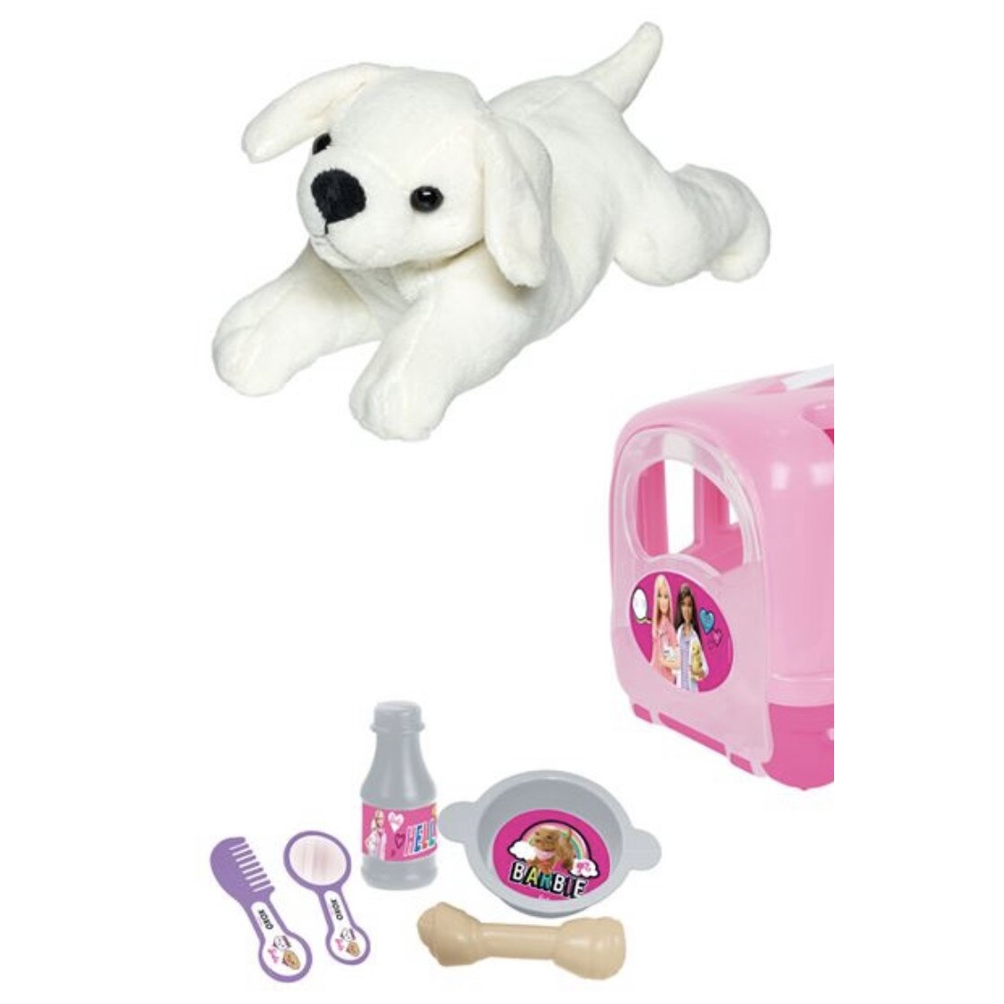 Set pentru papusa Barbie, catelus, cusca si 5 accesorii - eMAG.ro