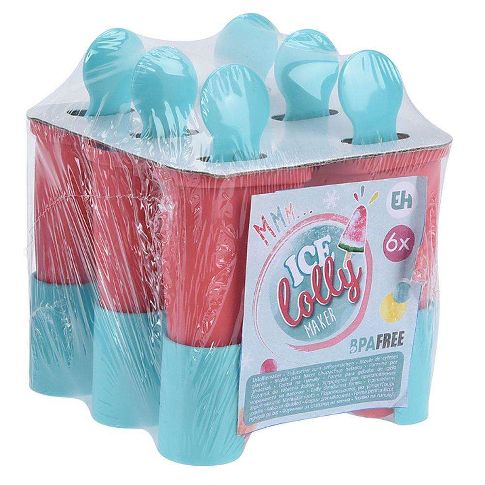 Matrita pentru inghetata, Excellent Houseware, 6 bucati, Roz/Albastru ...