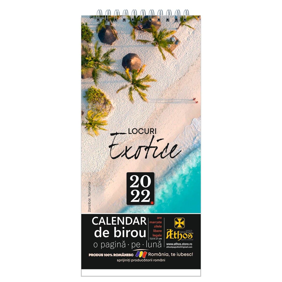 Calendar de birou 2022, Locuri Exotice, 7,5x17 cm - eMAG.ro