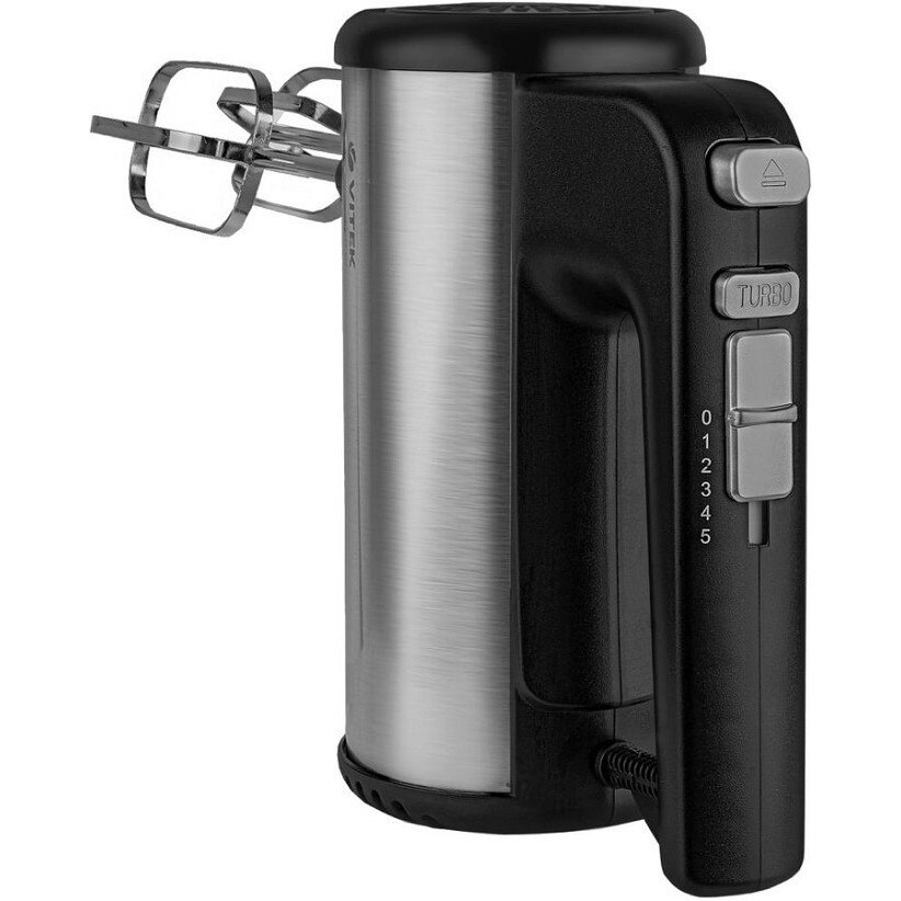 Ръчен миксер Turbo VITEK VT-1411, 700W, 5 скорости, Сребрист, Неръждаема стомана, Пластмаса ...