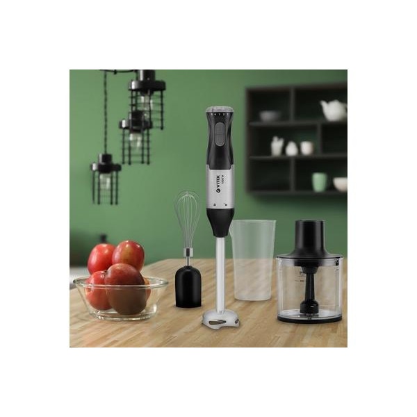 Ръчен пасатор Turbo VT-3425 VITEK, 1000W, Неръждаема стомана, 5 скорости, Режим TURBO, Капацитет ...