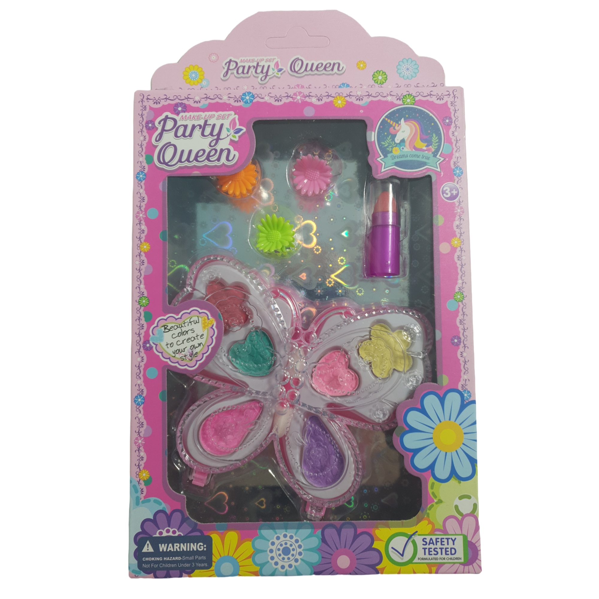 Trusa de machiaj copii in forma de fluturas, fard+ruj+agrafe par - eMAG.ro