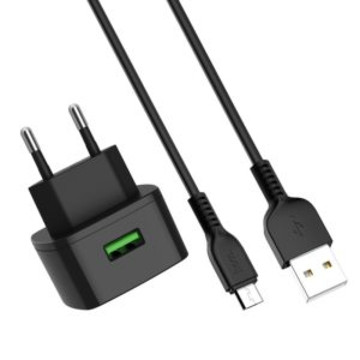 Incarcator retea 1xUSB C70A+Cablu Type C Negru Hoco - eMAG.ro