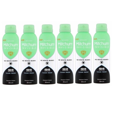 Pachet Mitchum 6 Deodorante Spray, femei, Mitchum Invisible Clear Fresh ...