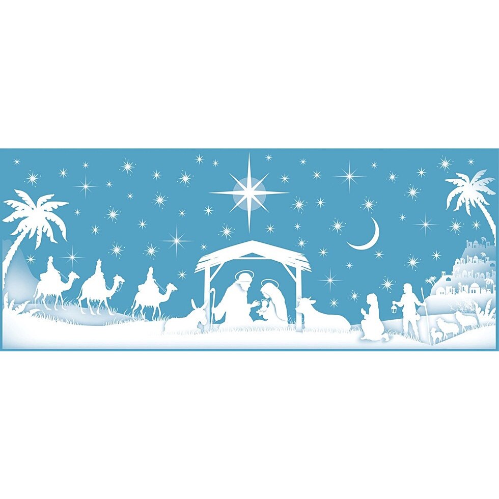 Sticker pentru geam - Nasterea lui Isus, 60 x 22.4 cm - eMAG.ro