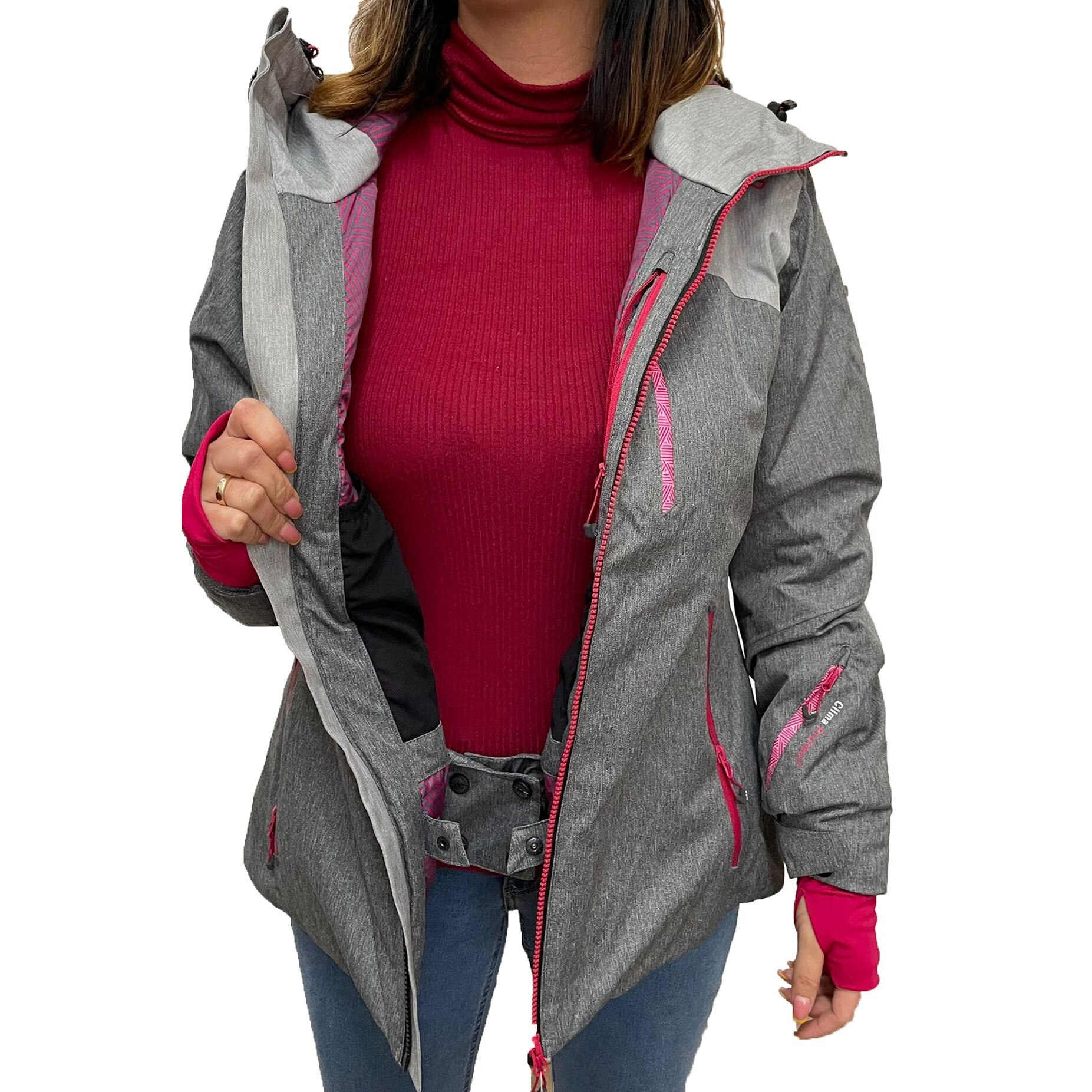 Geaca ski, CMP, 3W04576 Gri/Roz, XL - eMAG.ro