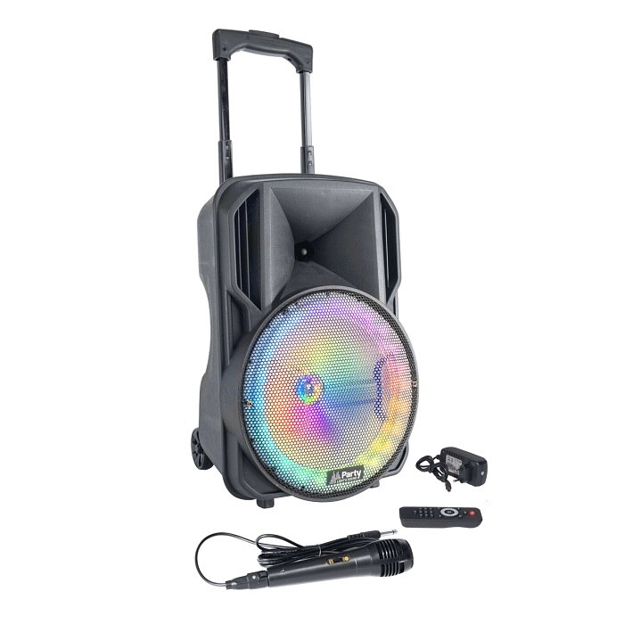 Boxa portabila iluminata LED 70W cu Bluetooth, USB, SD, radio FM - eMAG.ro