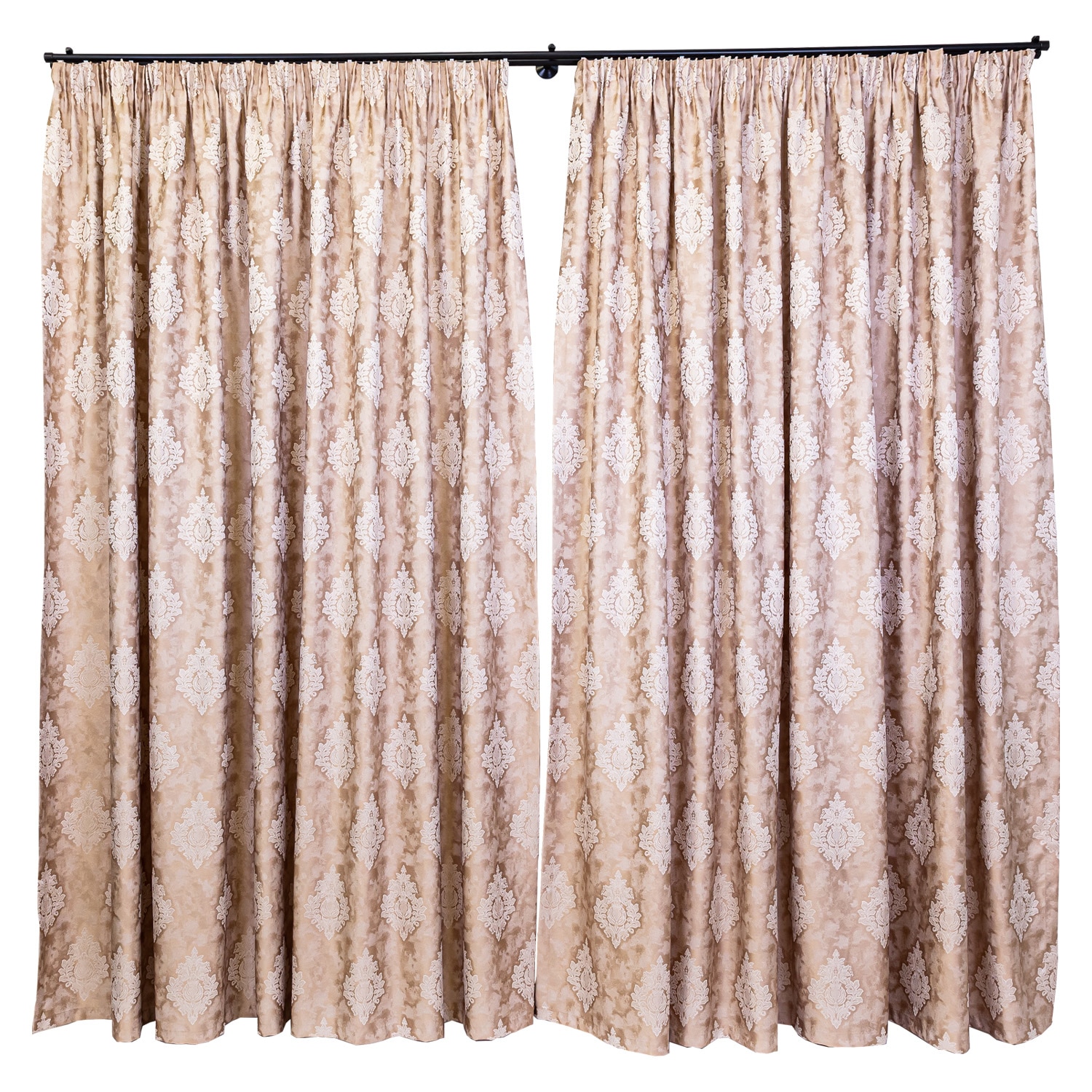 Set 2 draperii baroc, Hiko IMPERIAL SHADOW CHATEAU crem 2x350x245cm, cu ...