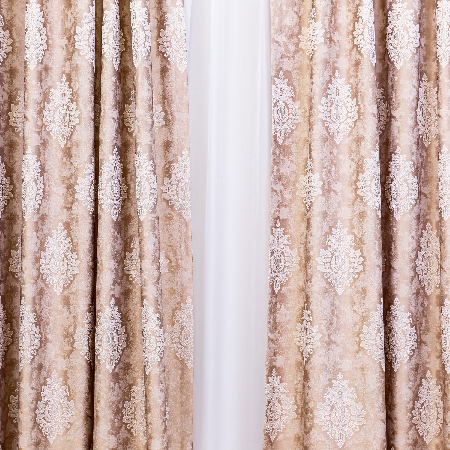 Set 2 draperii baroc, Hiko IMPERIAL SHADOW CHATEAU crem 2x350x245cm, cu ...