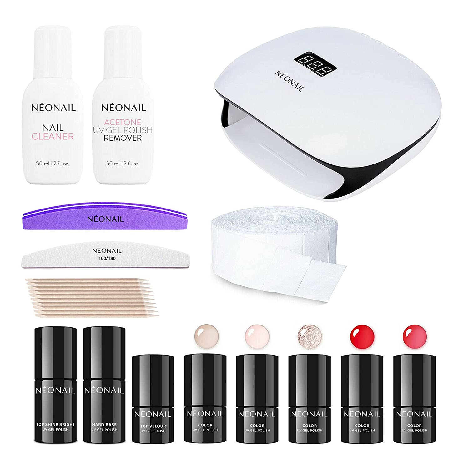 Kit unghii cu gel NeoNail, De Luxe, pentru incepatori - eMAG.ro