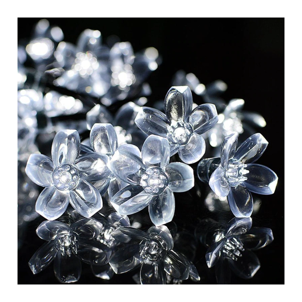 Ghirlanda luminoasa cu 10 becuri led, model flori de cires Alb rece ...