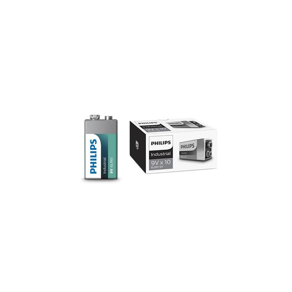 Комплект от 10 индустриални алкални батерии Philips 9v 6lr61 - eMAG.bg