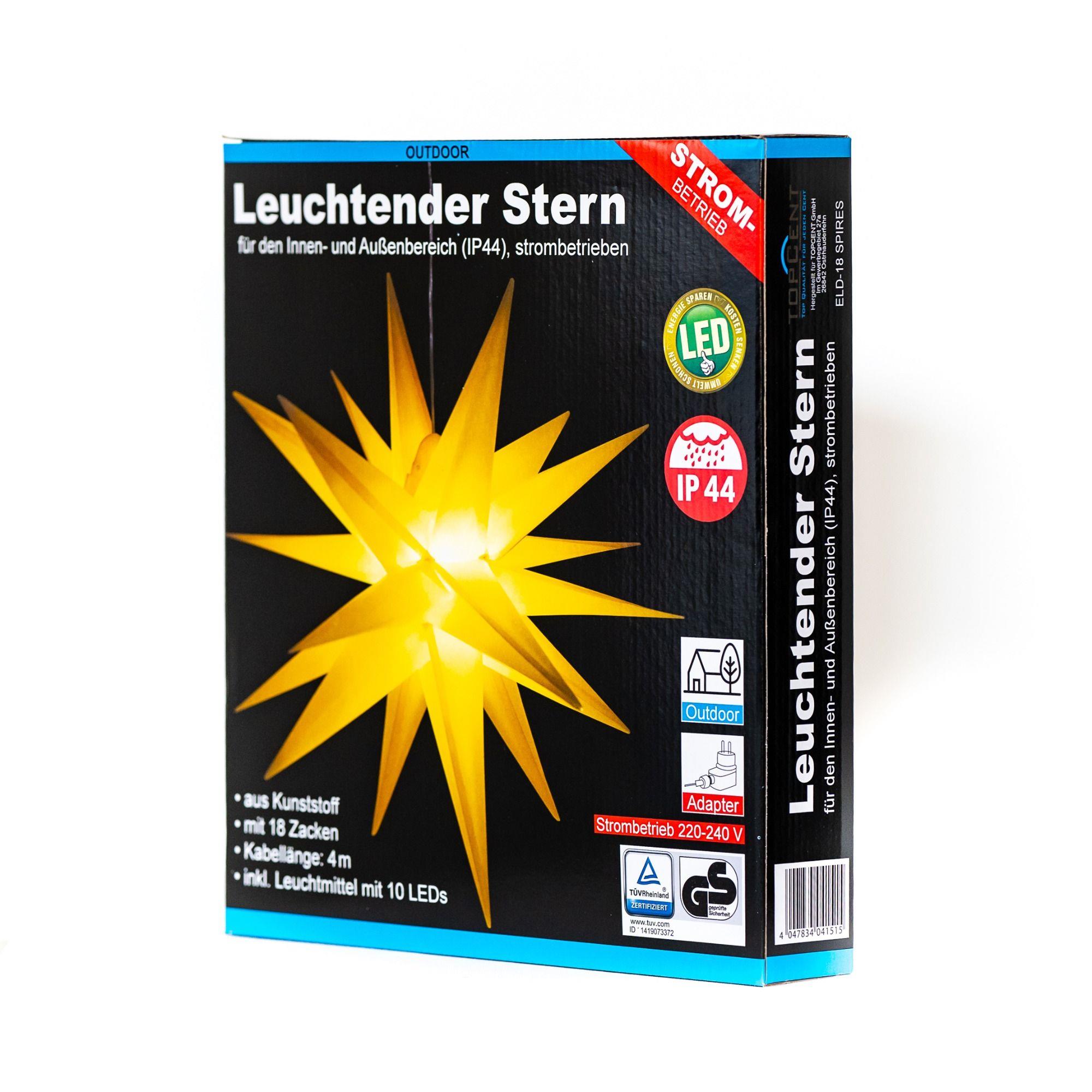 Stea luminoasa, Topcent, 50 cm, Galben - eMAG.ro