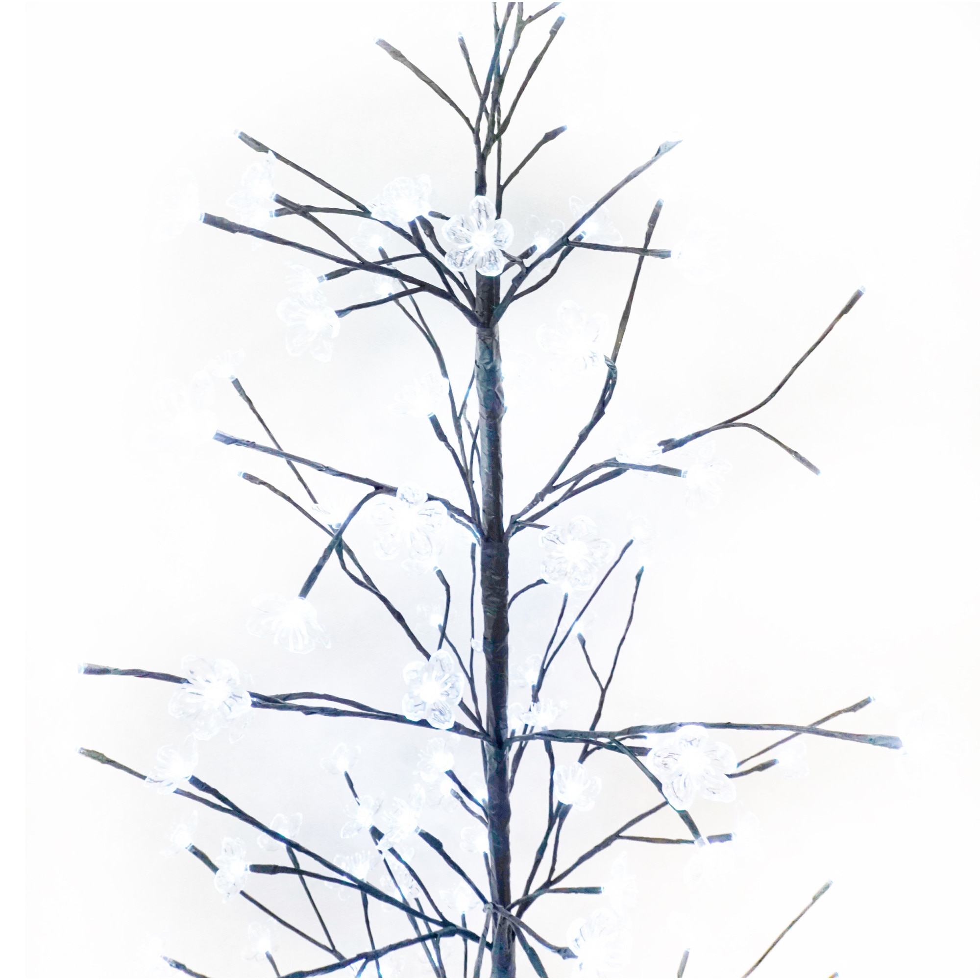 Copac luminos Craciun, 1.8m, 160 LED-uri alb rece, cu flori de mar 4 ...