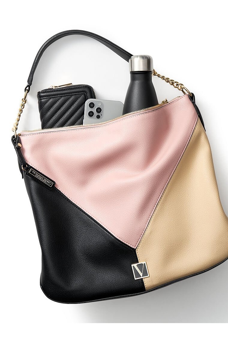 Geanta, Victoria's Secret, The Victoria Hobo, Blush Colorblock - eMAG.ro