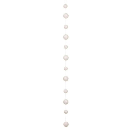 Decoratiune de Craciun, Zola®, care atarna, din globulete albe, 90 cm ...