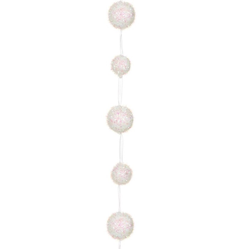 Decoratiune de Craciun, Zola®, care atarna, din globulete albe, 90 cm ...