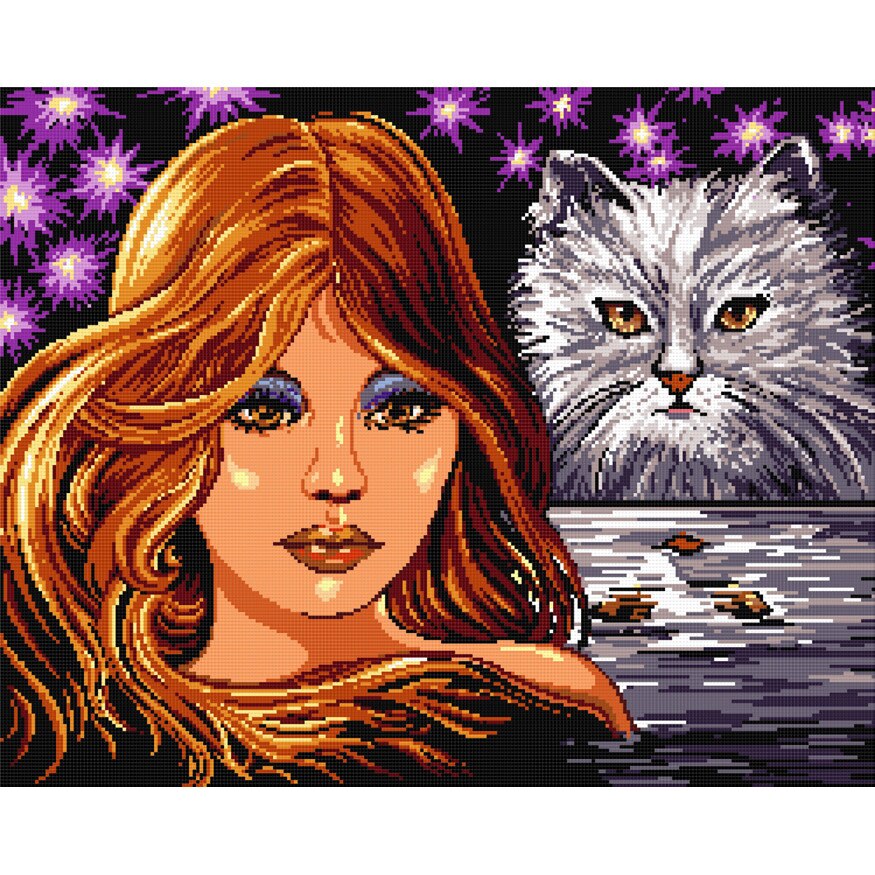 Goblen Alegorie, Hudemas, kit cu diagrama alb-negru, cu fire mouline ...