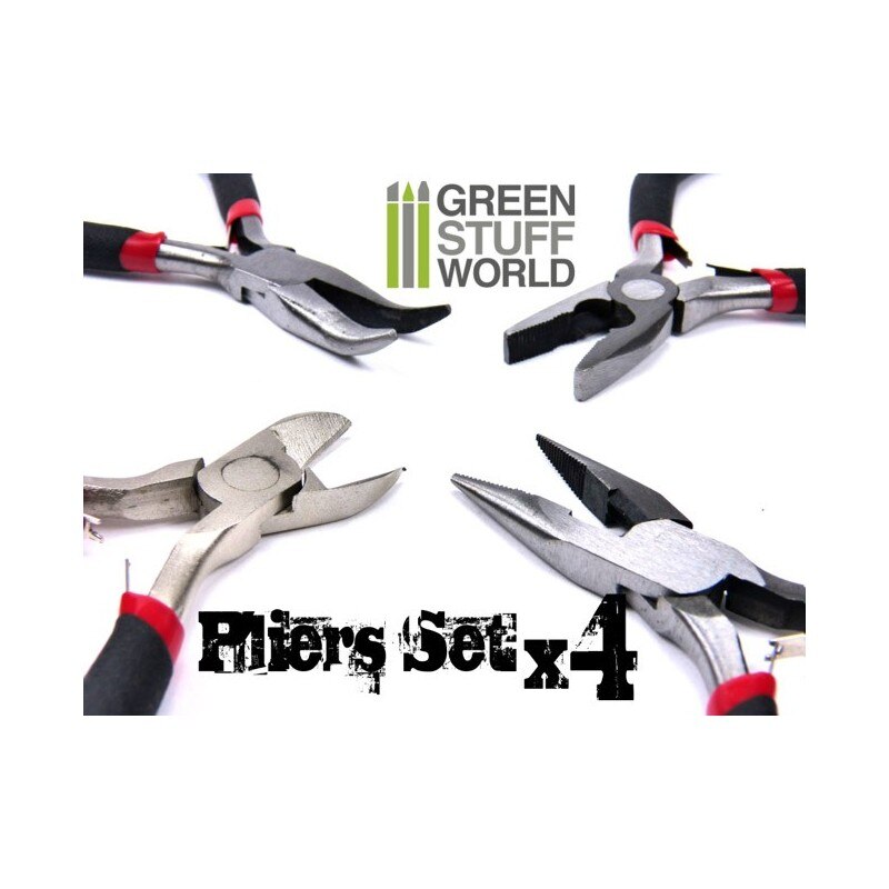 Set Unelte pentru modelism Cleste Inox Green Stuff Complete Pliers 4buc ...
