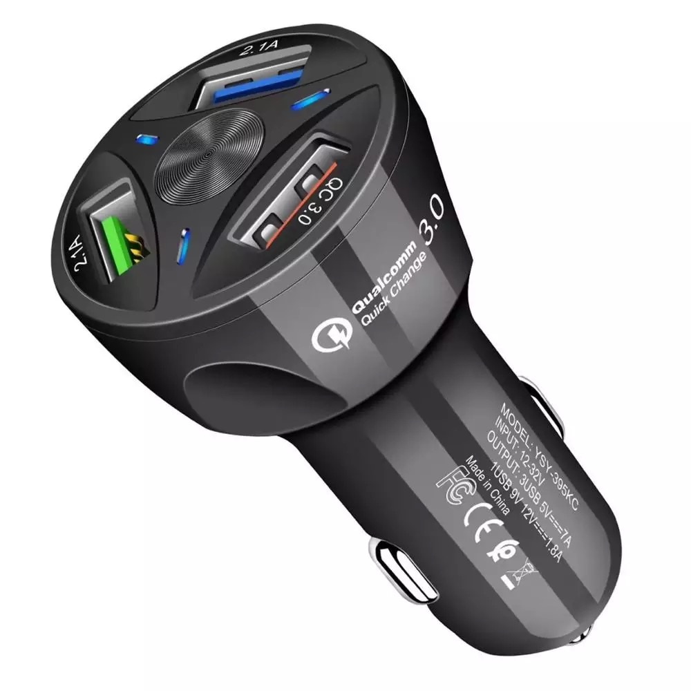 Incarcator Auto Inteligent OZ cu 3 Porturi USB 3.0 Fast Charge cu ...