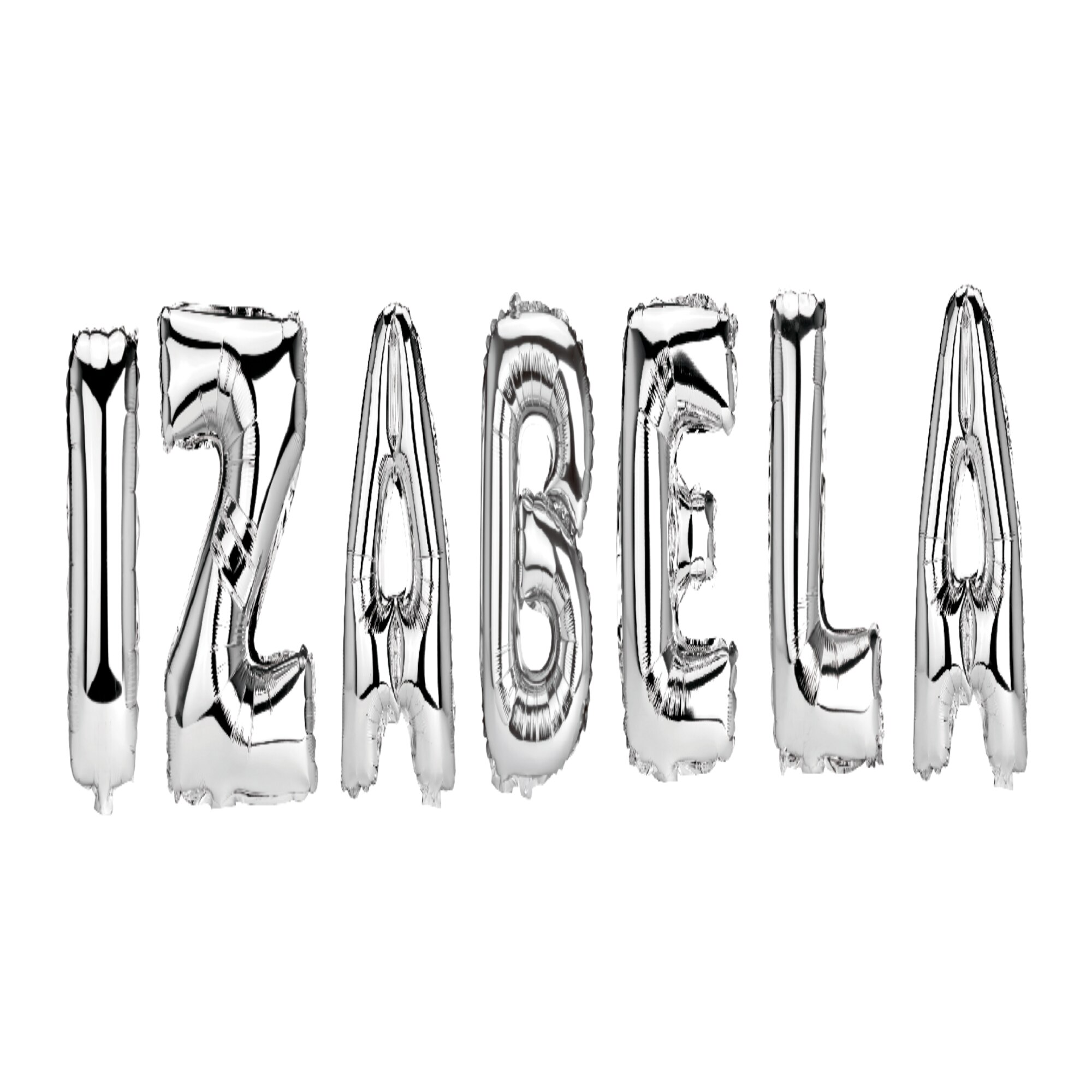Letter Balloons Set Name Izabela, Ezüst, 40cm - eMAG.hu