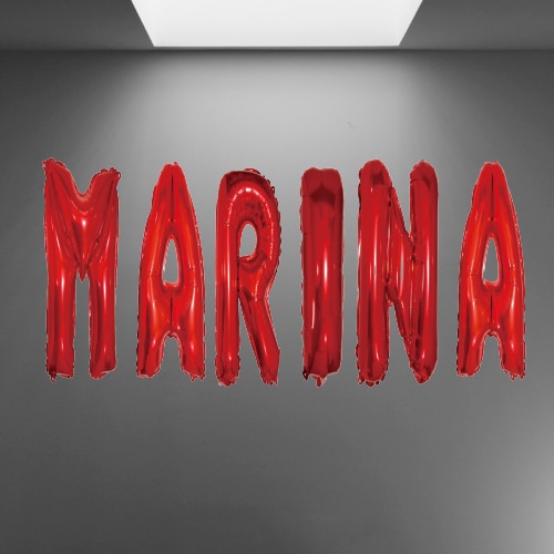 Комплект балон с букви Marina Name, червен, 40 см - eMAG.bg