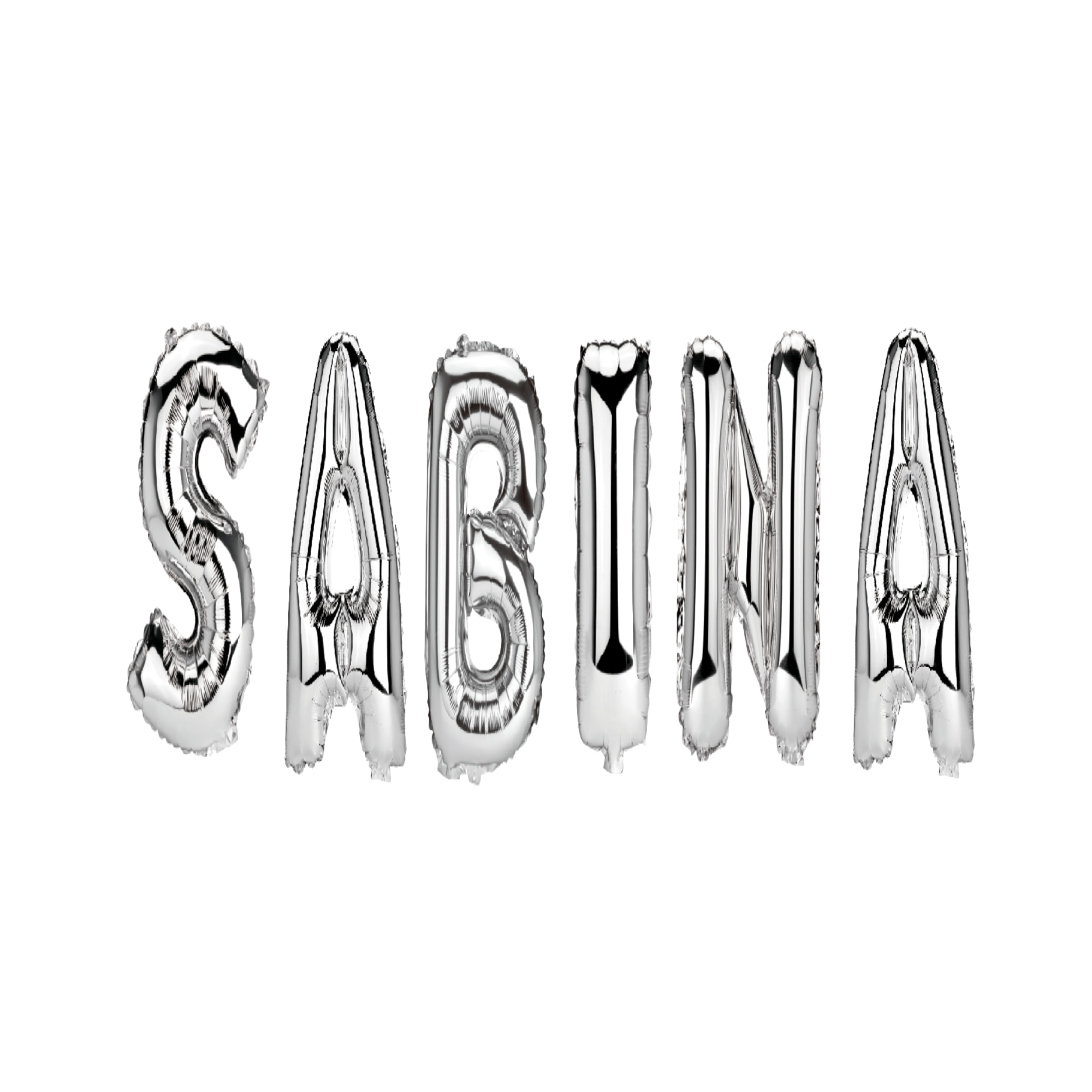 Комплект балони Sabina Name Letters, сребърен, 40 см - eMAG.bg