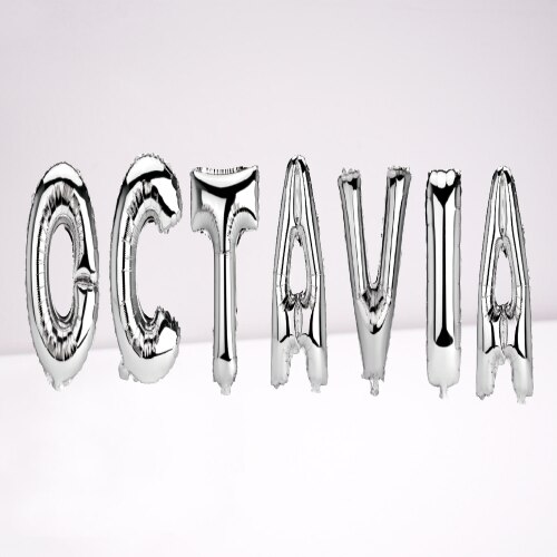 Комплект балони Octavia Name Letters, сребърен, 40 см - eMAG.bg