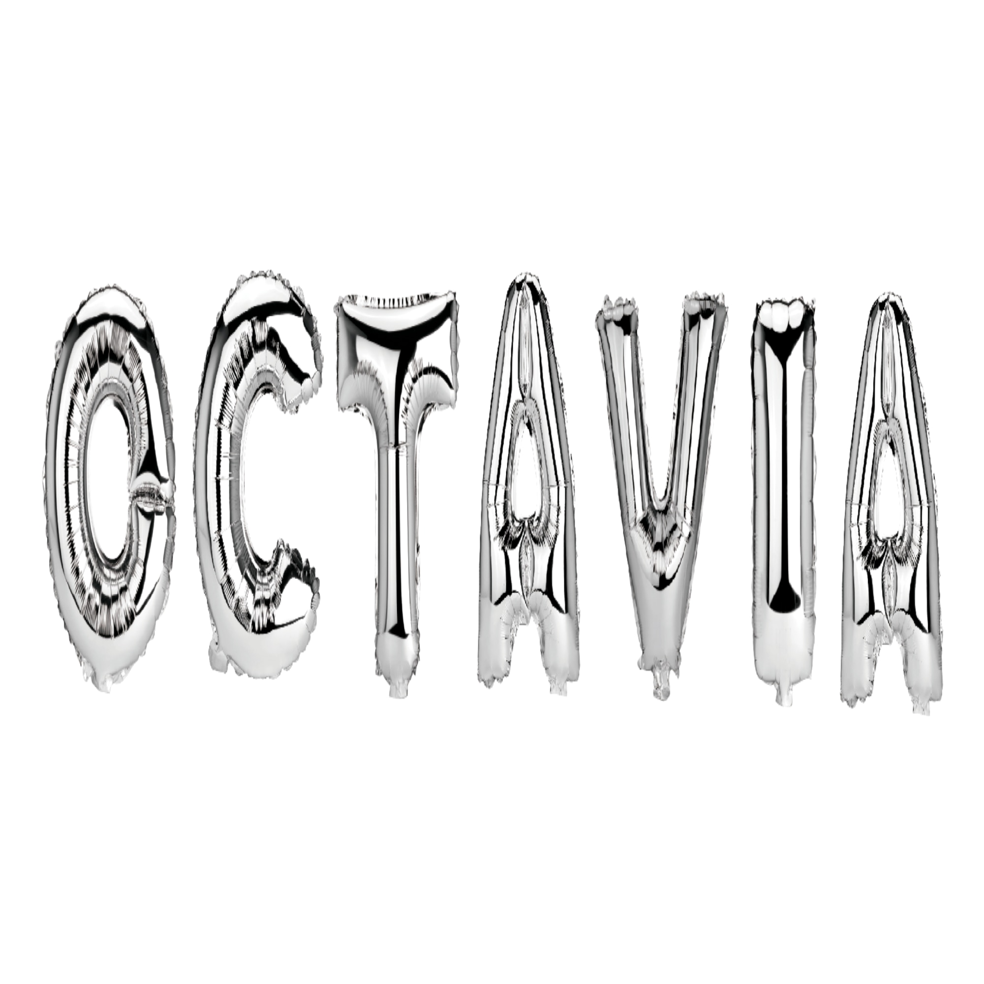 Комплект балони Octavia Name Letters, сребърен, 40 см - eMAG.bg