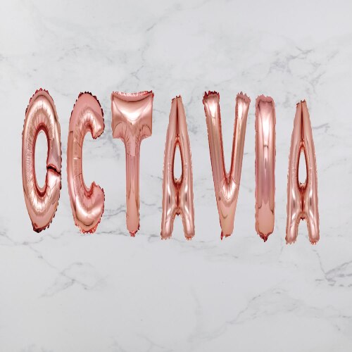 Комплект балони Octavia Name Letters, розово злато, 40 см - eMAG.bg