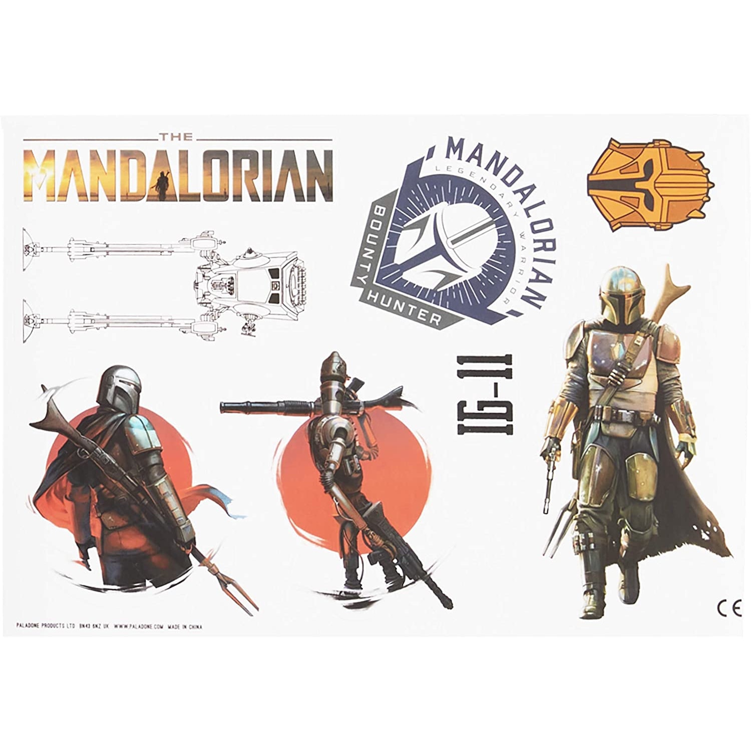 Комплект стикери Star Wars The Mandalion, 4 листа с водоустойчиви ...