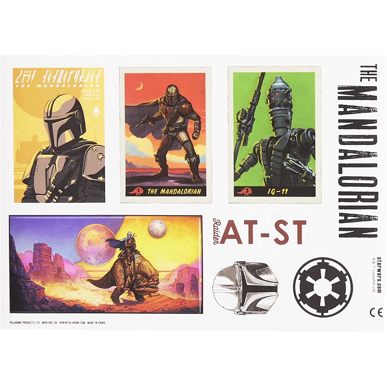 Комплект стикери Star Wars The Mandalion, 4 листа с водоустойчиви ...