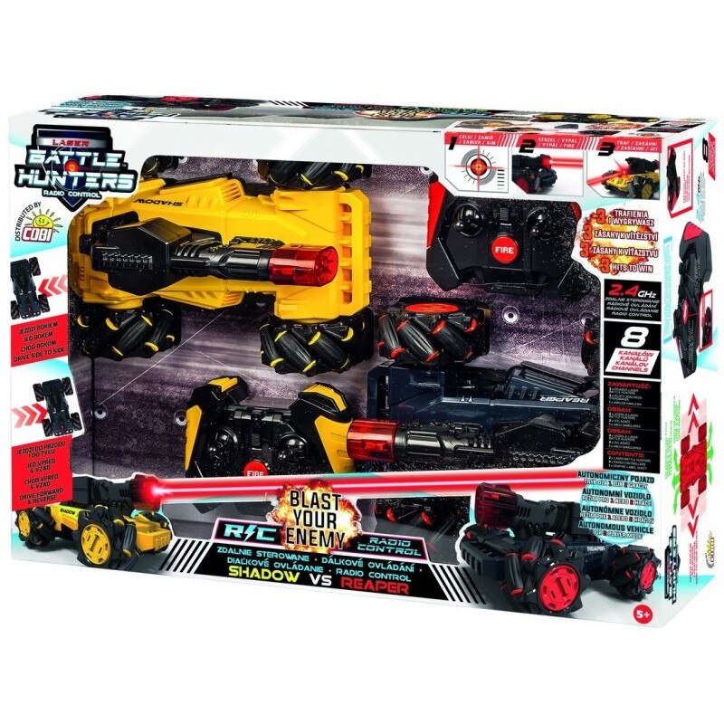 Set de joaca 2 masinute Laser Battle Hunters cu telecomanda - eMAG.ro