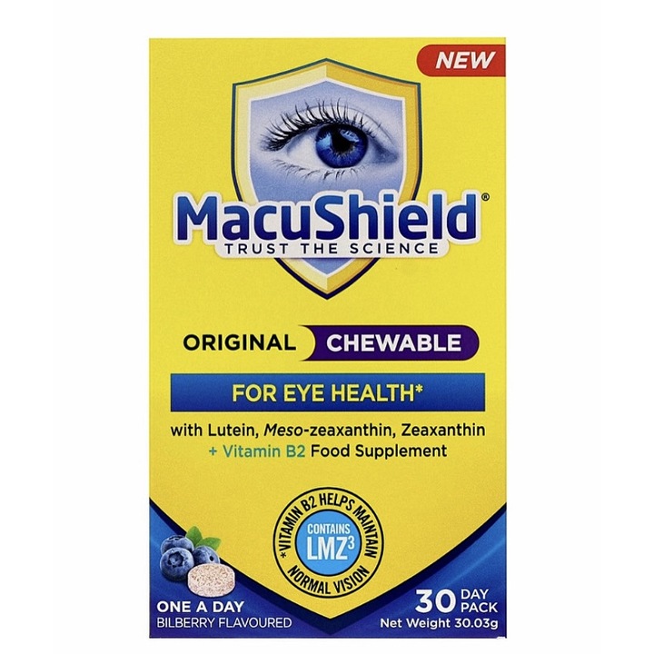 Хранителна добавка за очи MacuShield, 30 таблетки за дъвчене - eMAG.bg
