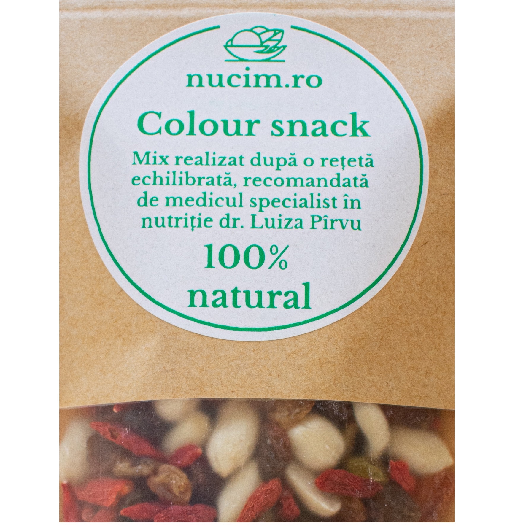 Mix Colour snack - gustare sanatoasa cu arahide crude, stafide si goji ...