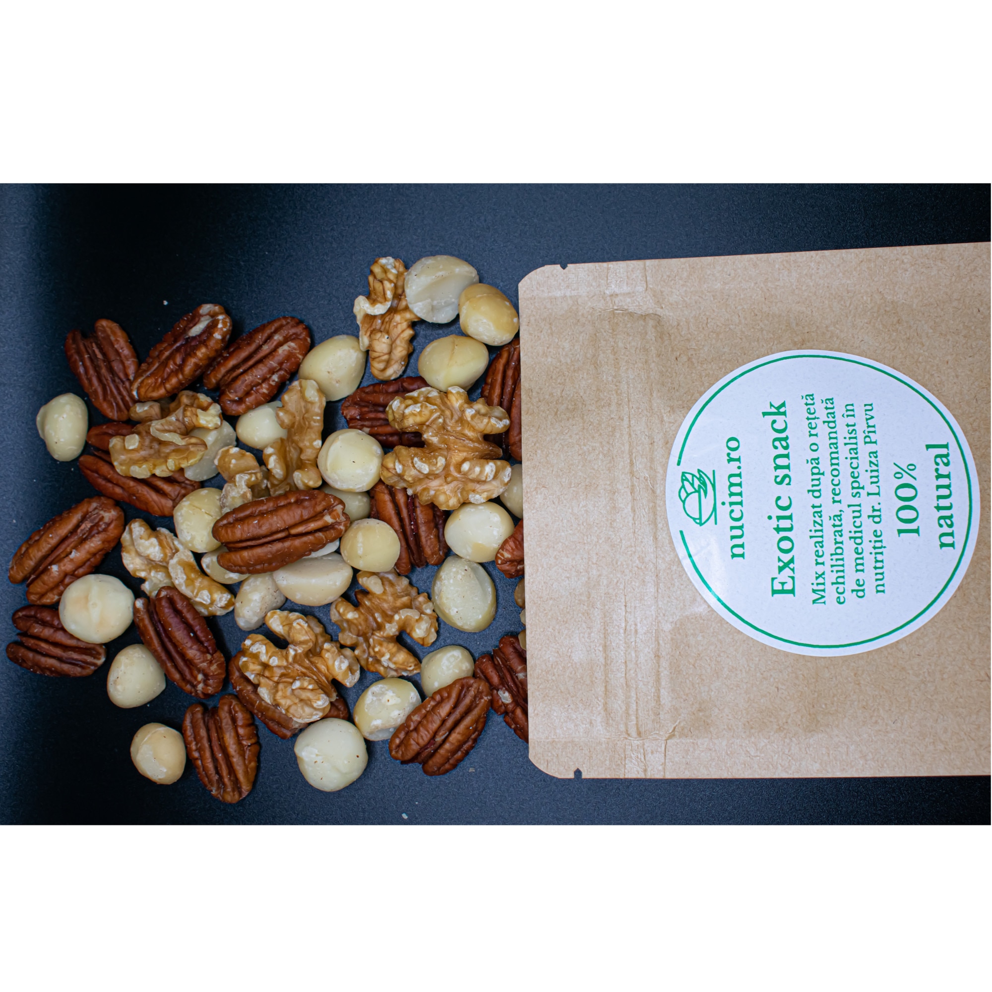 Mix Exotic snack - gustare naturala cu nuci Macadamia, Pecan si miez de ...