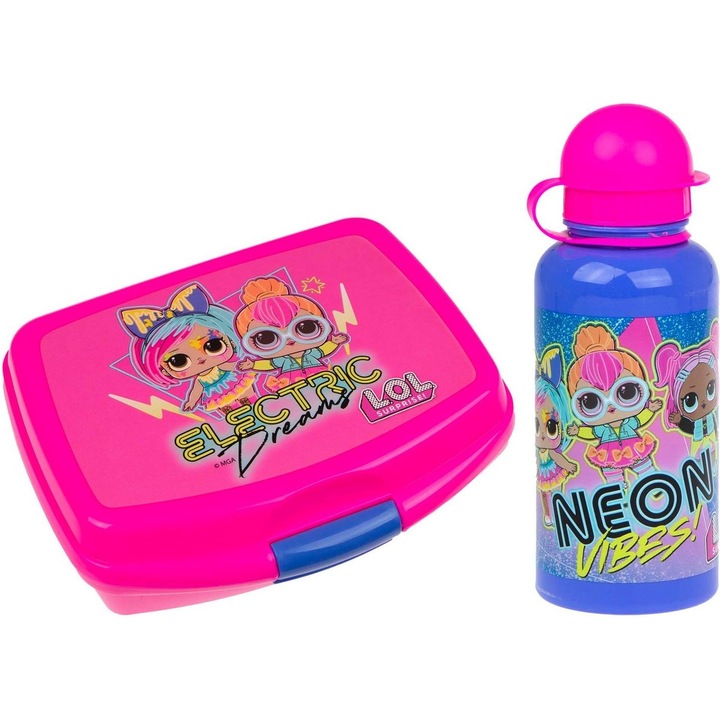 Комплект кутия за храна и бутилка за вода LOL Surprise Lunch Box - eMAG.bg