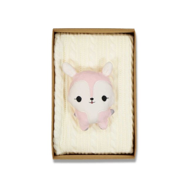 Patura bebelus Coccoo Bebe, 80 x 90 cm, Alb, cu jucarie - eMAG.ro