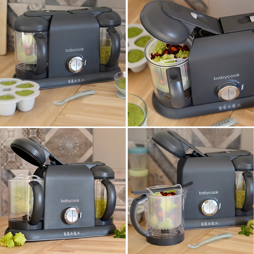 Blender Beaba Babycook Plus Dark Grey 1100 ml x2 - eMAG.ro