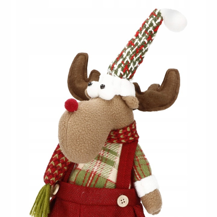 Figurina decorativa de Craciun, material textil, model Ren, 45x16 cm ...