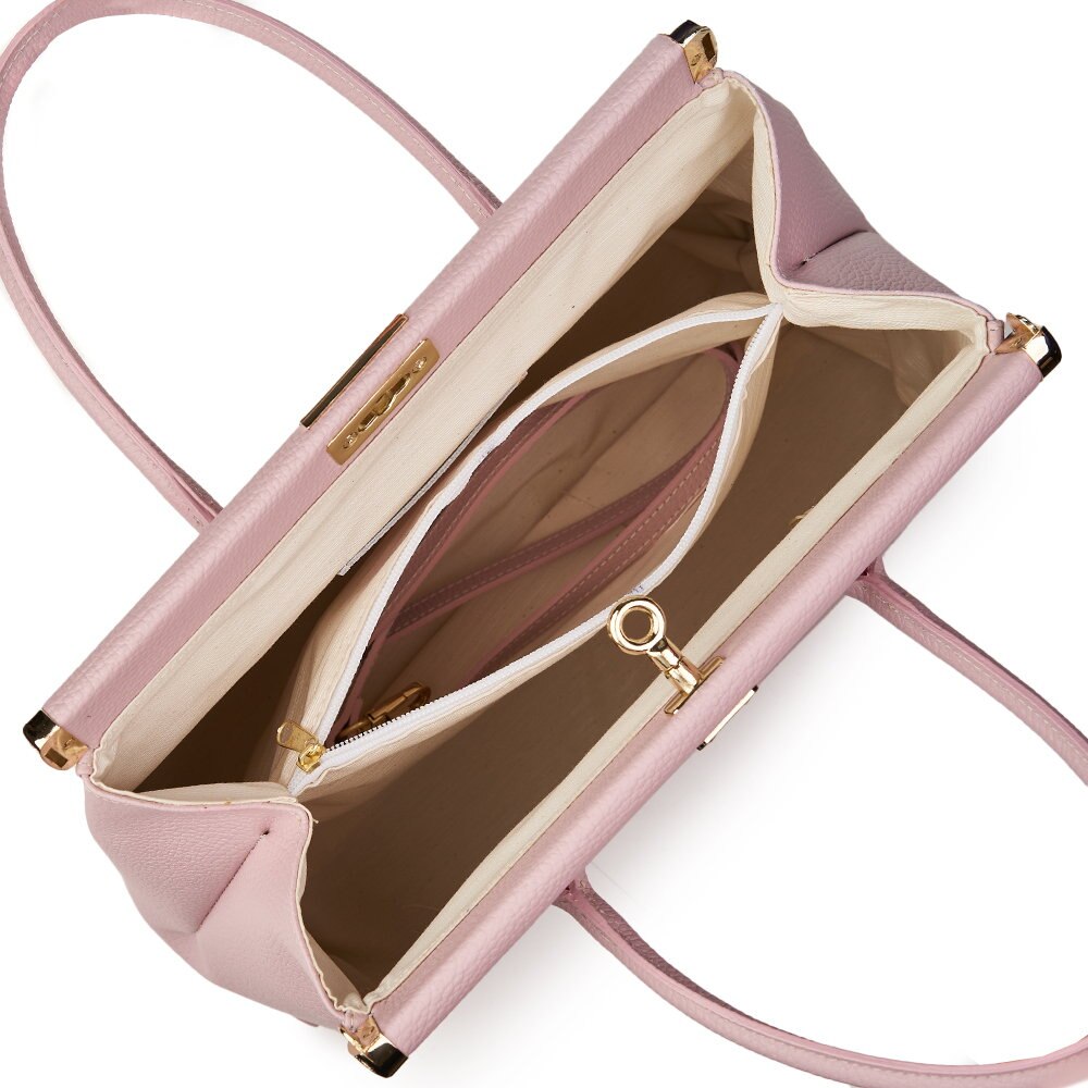 Geanta din piele naturala Bianca roz - eMAG.ro