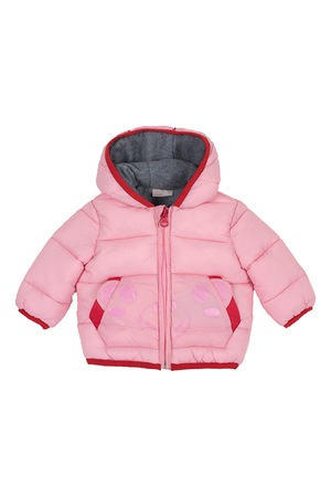 Chicco, Geaca cu gluga si model animal, Roz pal/Rosu, 80 CM - eMAG.ro