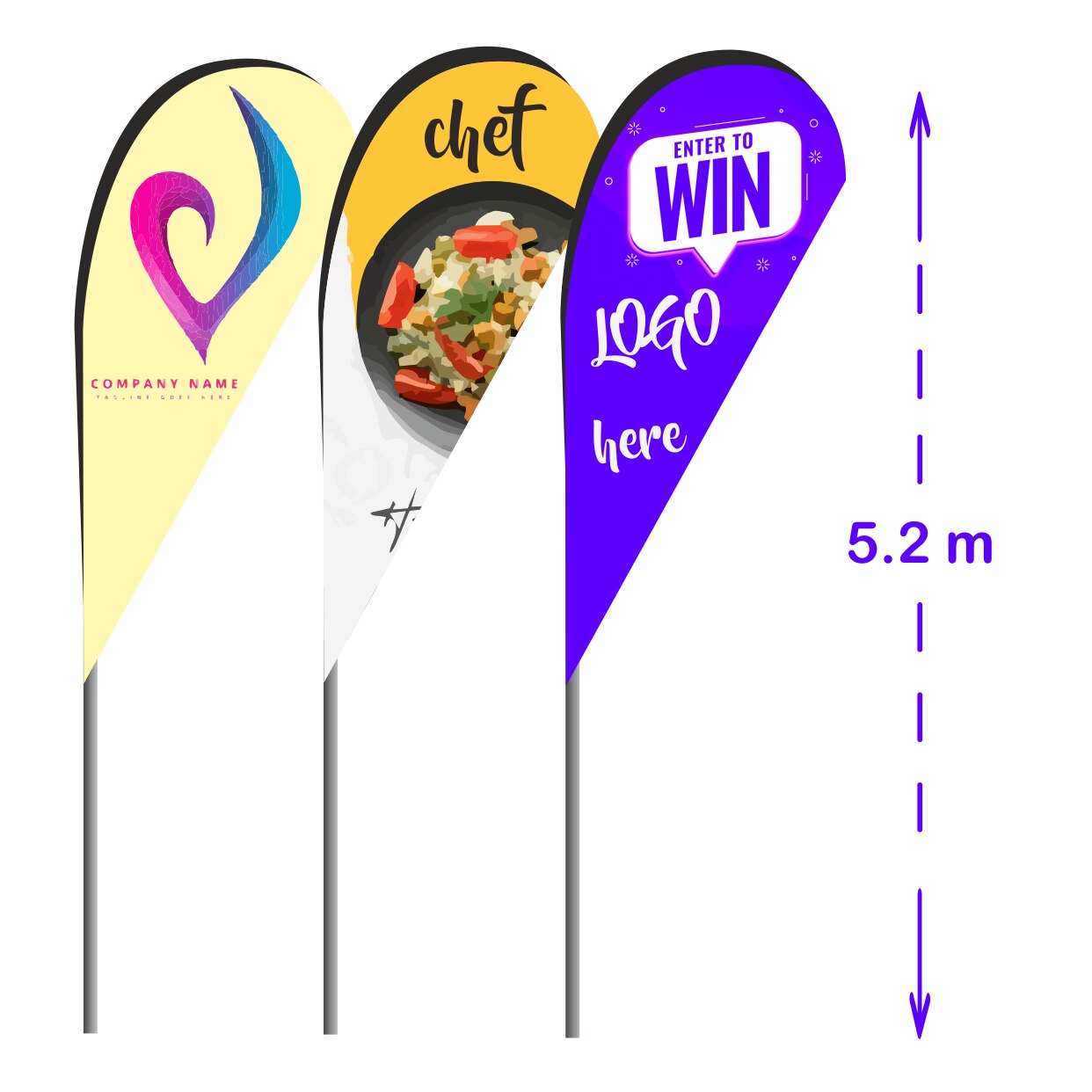 Catarg Steag Lacrima - 5.2 m Av - eMAG.ro